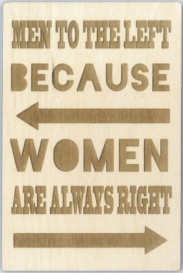 Wenskaart men to the left because women are always right - ecocards
